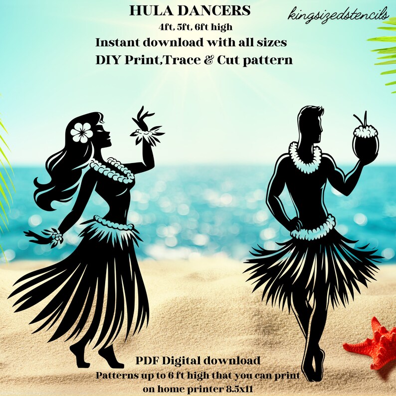 4ft to 6ft Hula Dancers, Garden, Decor ,beach, Summer Yard Art, Craft ...