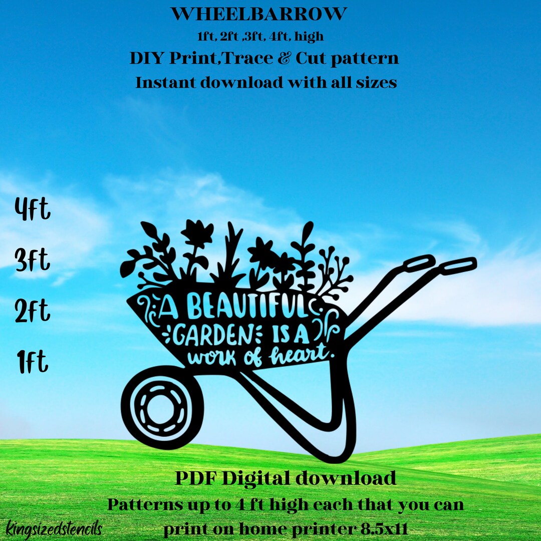 1 Ft to 4ft Wheelbarrow, Garden, Yard Art, Nature, DIY, Flowers ...