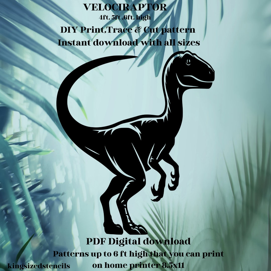 4ft to 6ft Velociraptor , Garden, Decor, Dinosaur, Yard Art, Craft, DIY ...