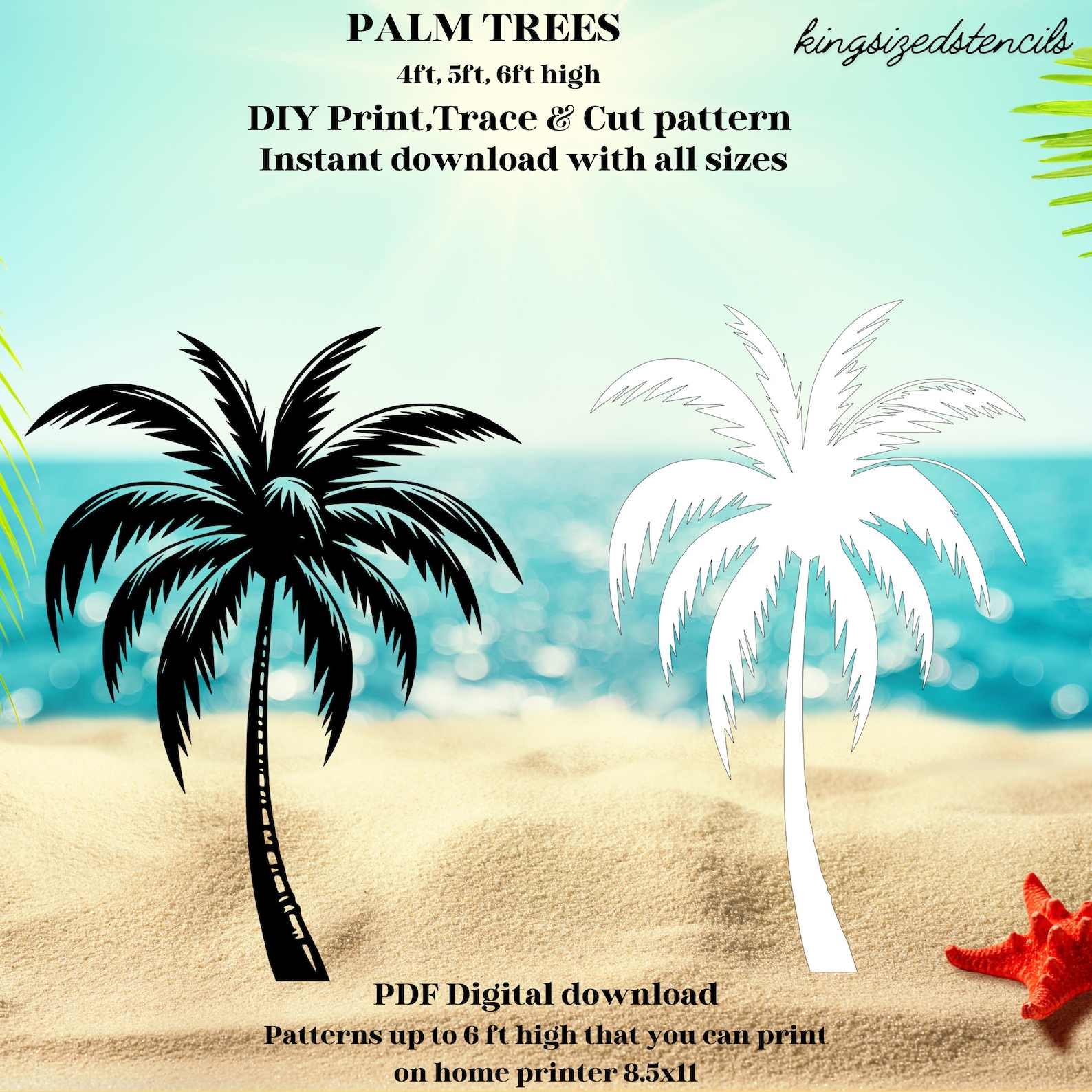 4ft to 6ft Palm Trees , Garden, Decor ,beach, Summer Yard Art, Craft ...