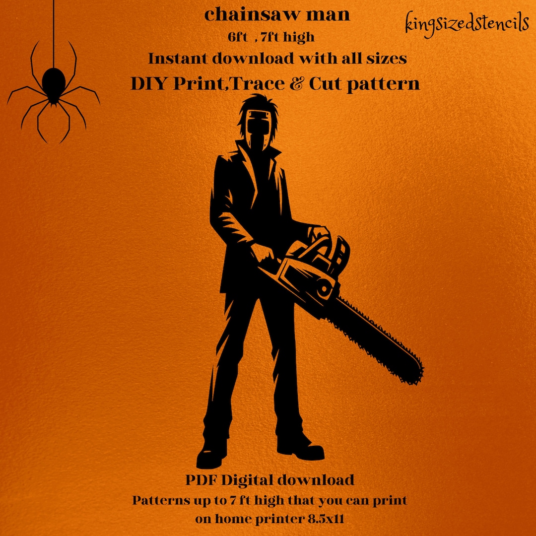 6ft to 7ft Chainsaw Man, Decal, Party Backdrop, Decor, Halloween ...