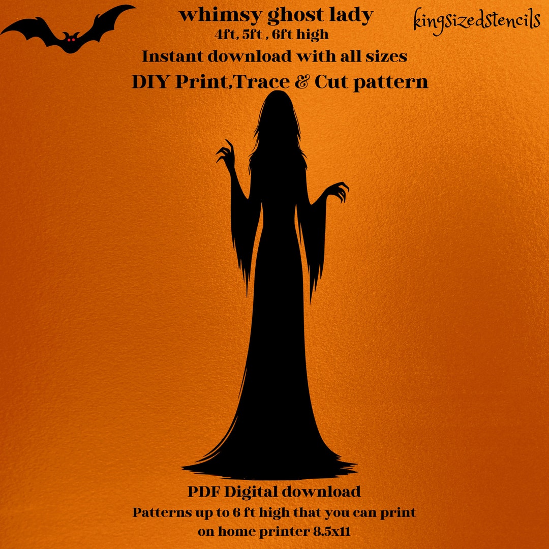 4ft to 6ft Ghost Lady, Party Backdrop, Decoration, Halloween , DIY ...