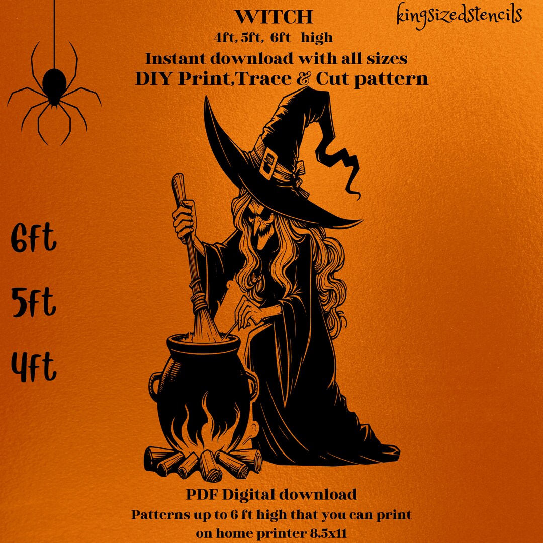 4ft to 6ft High Witch, Cauldron, Undead, Halloween Party, DIY, Craft ...