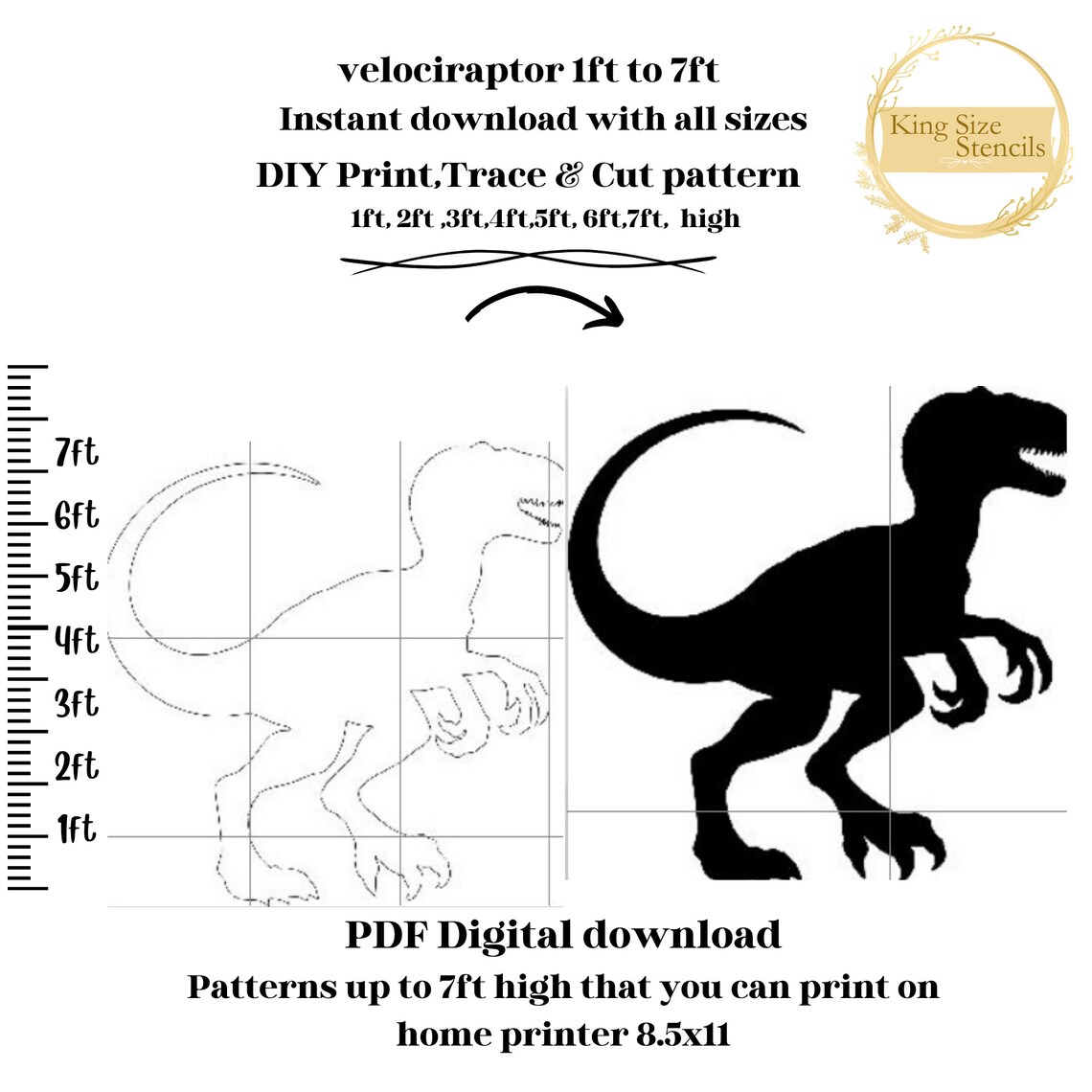 1 to 7 Ft , Velociraptor ,dinosaur, Kids Birthday Party, Decor ...