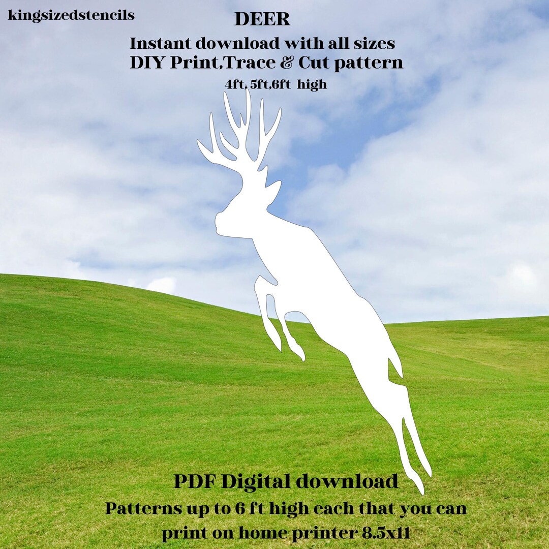 4ft to 6ft Deer, Farm, Animal , Yard Art, DIY, Backdrop, Buck, Pattern ...
