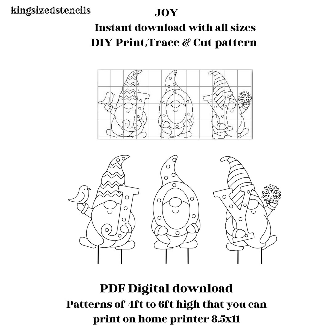 Christmas Joy Gnome, Holiday Backdrop, Woodworking , Yard Art Display ...