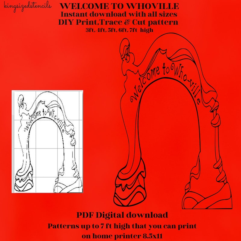 Life Size Grinch Traceable Patterns - Etsy
