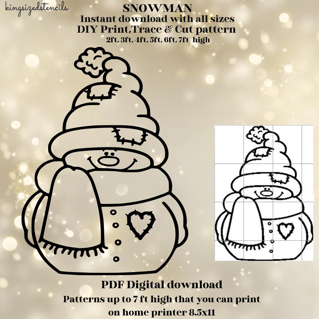 2ft to 7ft High Christmas Snowman, Holiday Backdrop, Wood Working, Yard ...