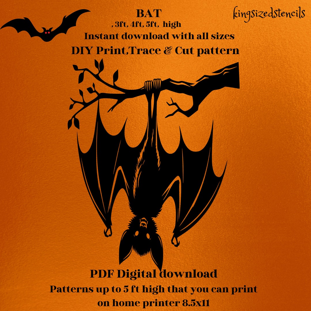 3ft to 5ft Bat, Halloween Party, Backdrop , DIY, Yard Decor, Decal ...