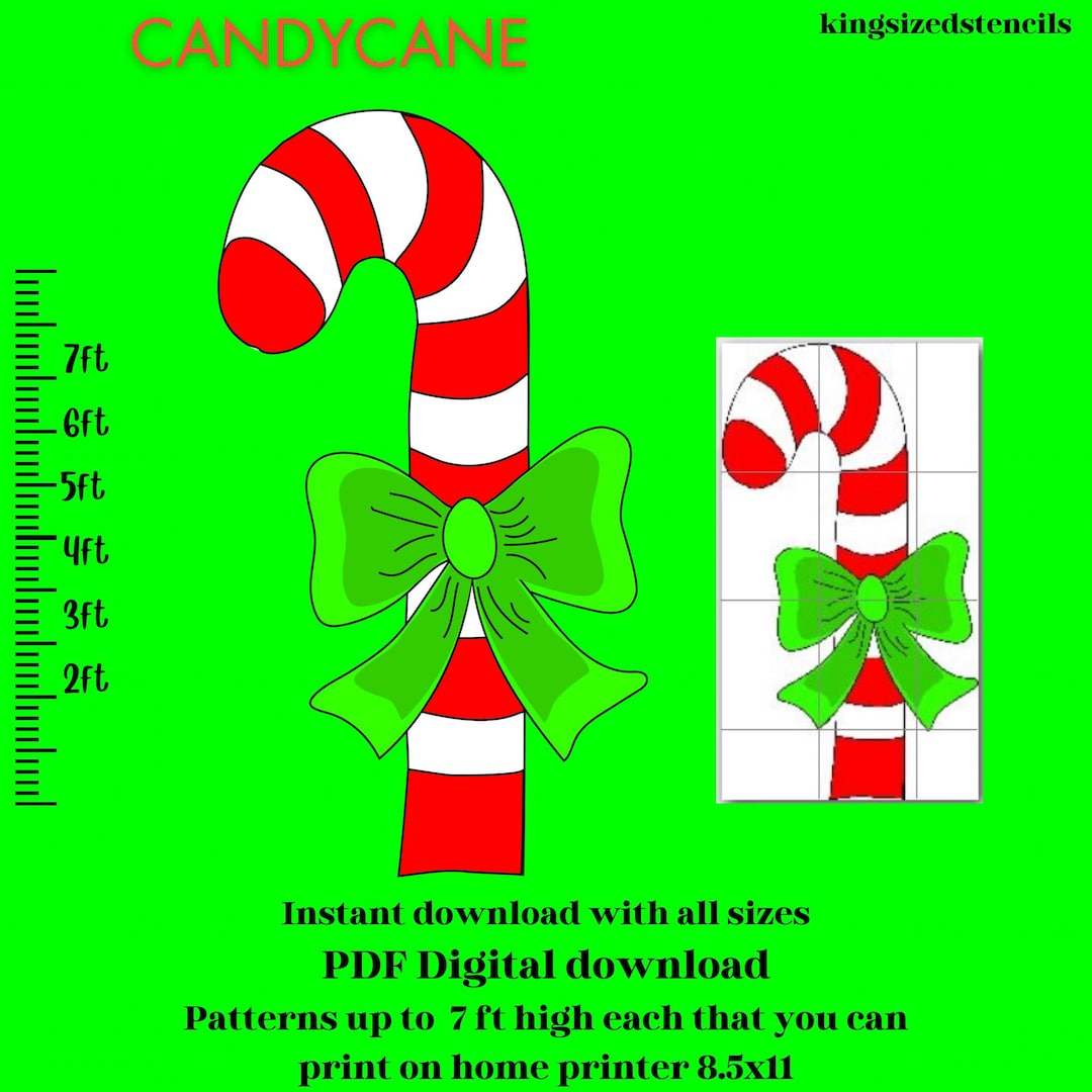 2ft to 7ft High Christmas Candy Cane , Yard Art , Holiday DIY ...