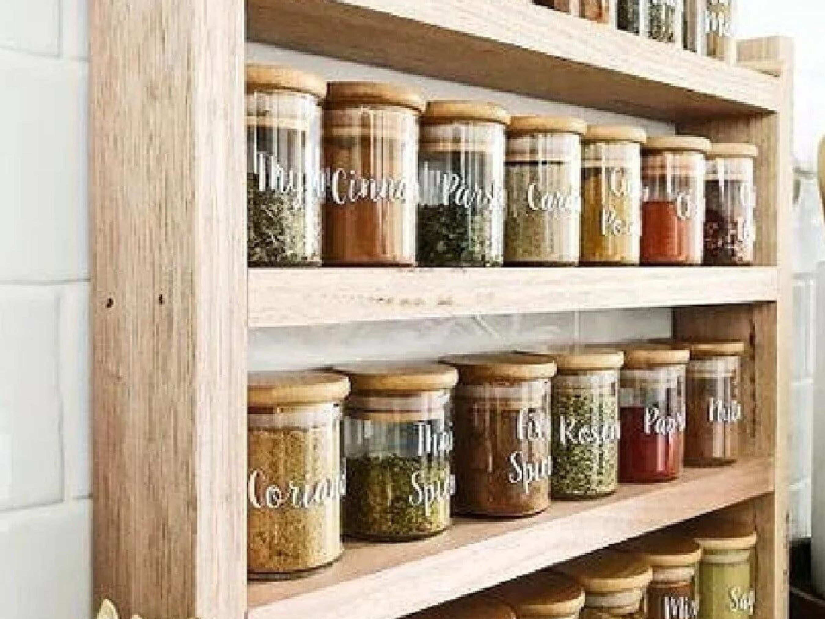 Large Spice Rack Wood Kitchen Cabinet Counter Organizer - Etsy