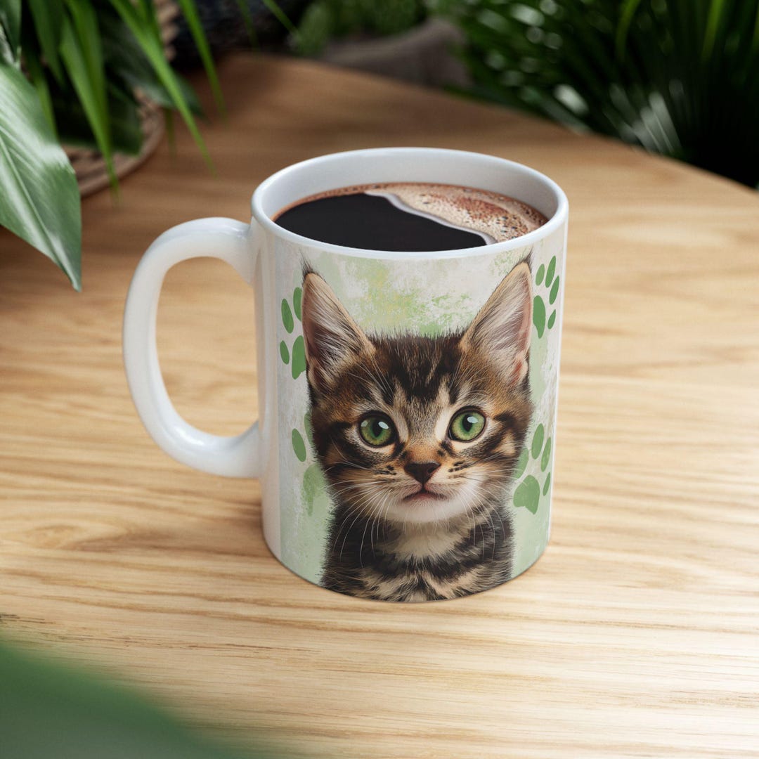 Tabby Kitten Mug, Cute Kitten Mug, Gift, Mug, Cat, Cute Mug, Tabby ...