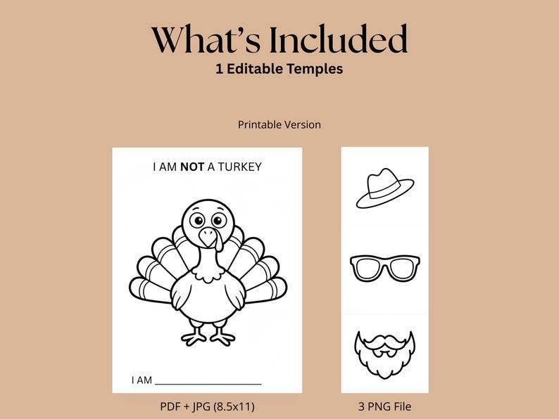 Turkey Disguise Template: Thanksgiving School Project, Editable ...