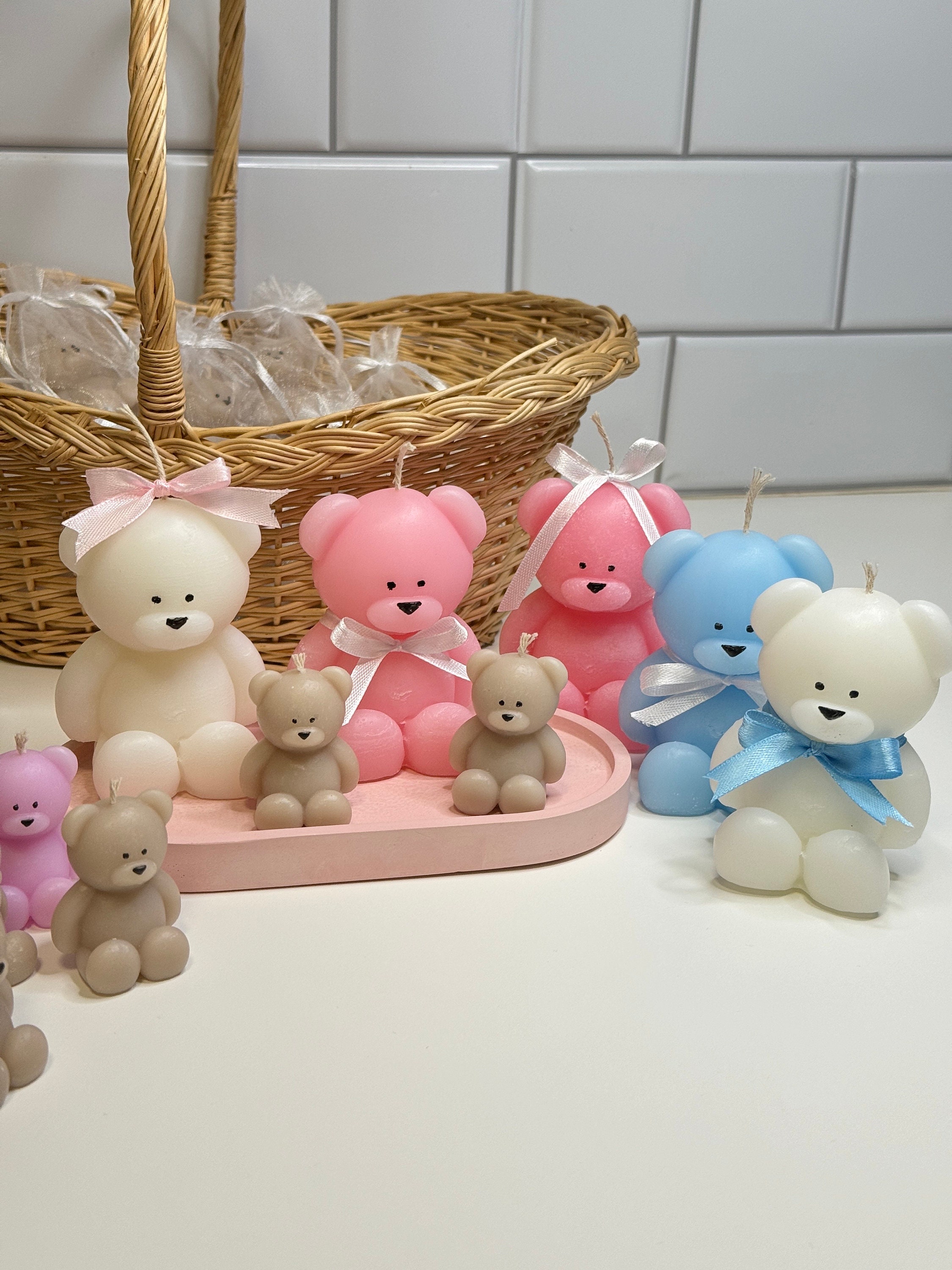 Teddy Bear Shaped Scented Candle Baby Shower Favors Party Birthday Home ...