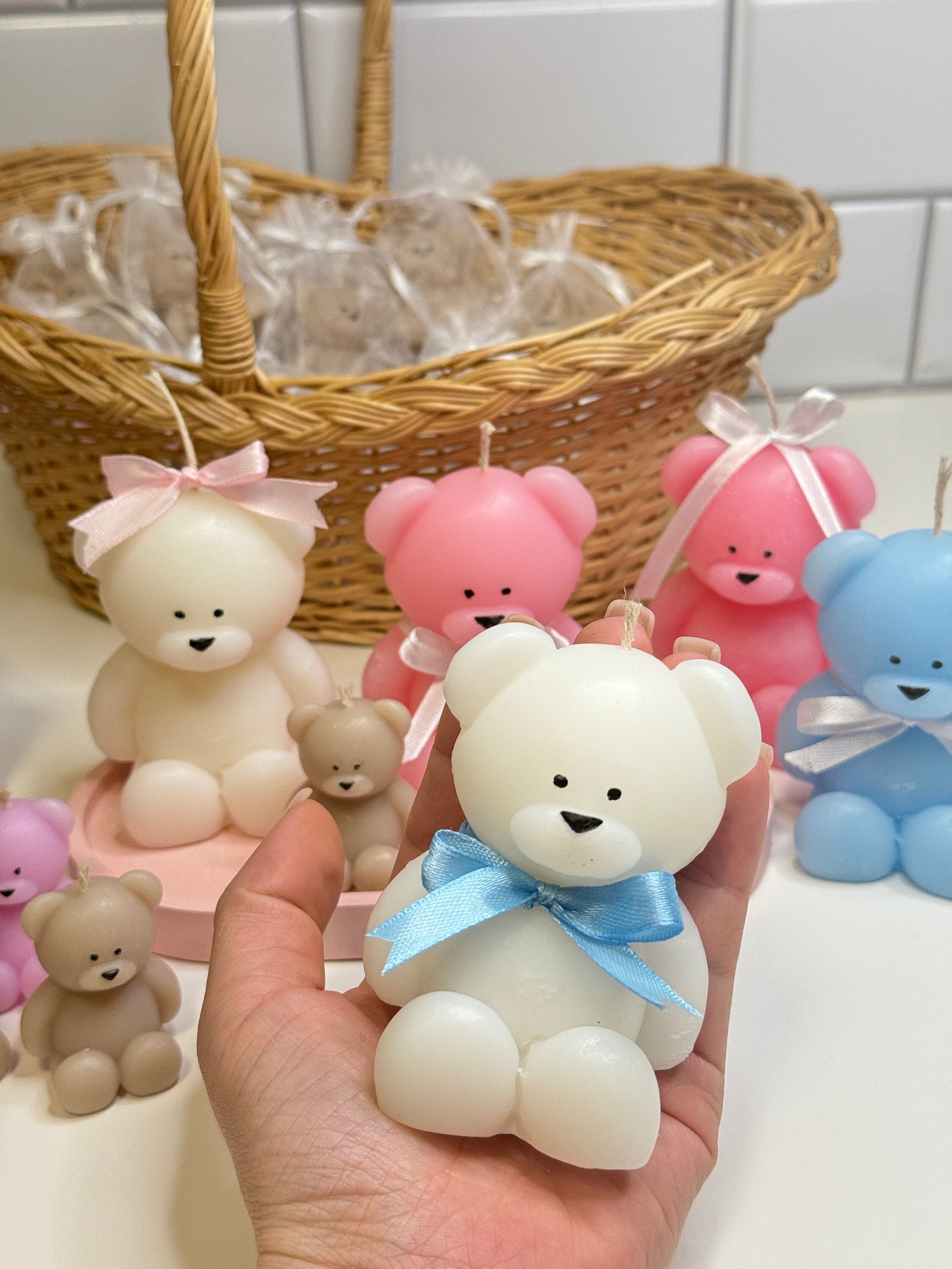 Teddy Bear Shaped Scented Candle Baby Shower Favors Party Birthday Home ...
