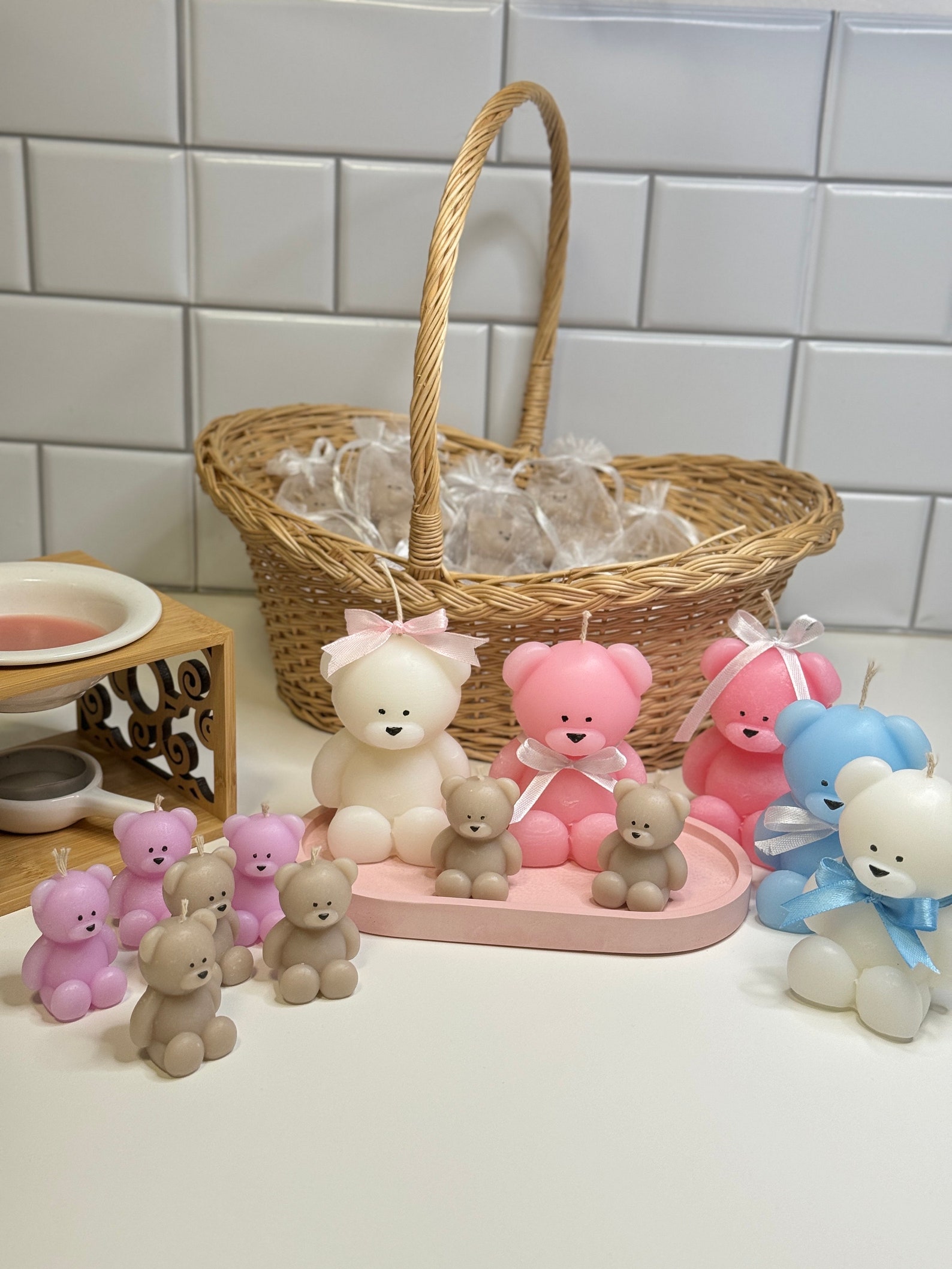 Teddy Bear Shaped Scented Candle Baby Shower Favors Party Birthday Home ...