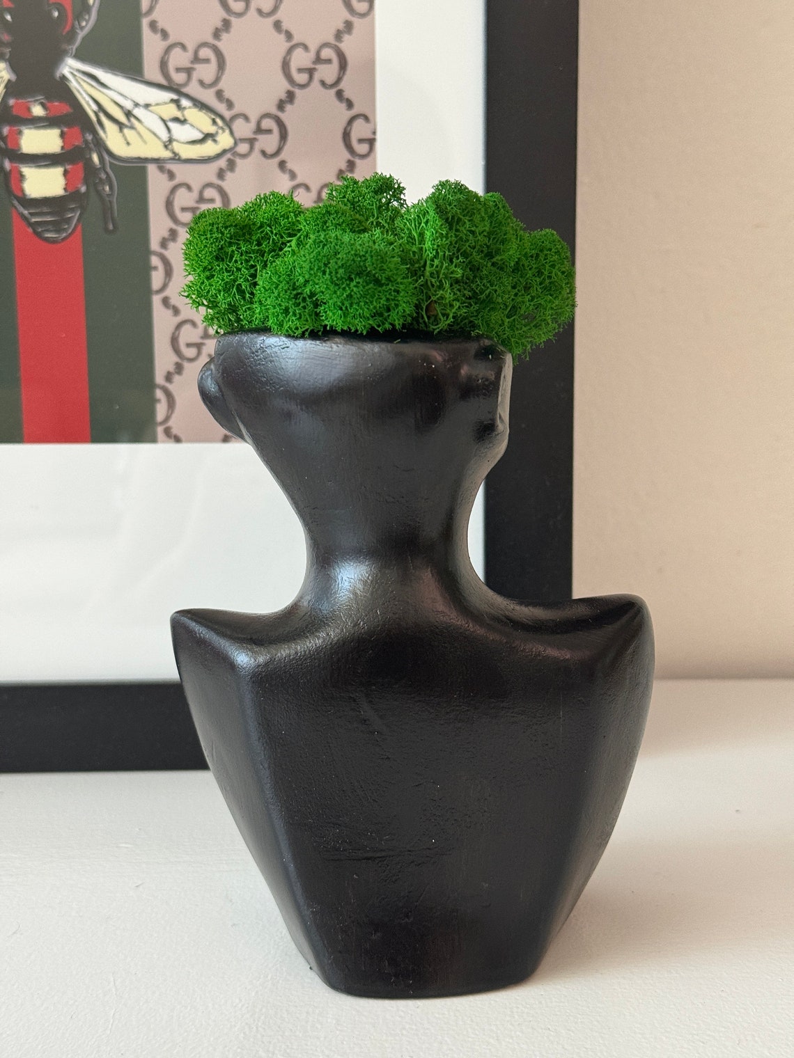 Limited Edition Half Body Women Vase With Moss Gypsum Vase Concrete ...