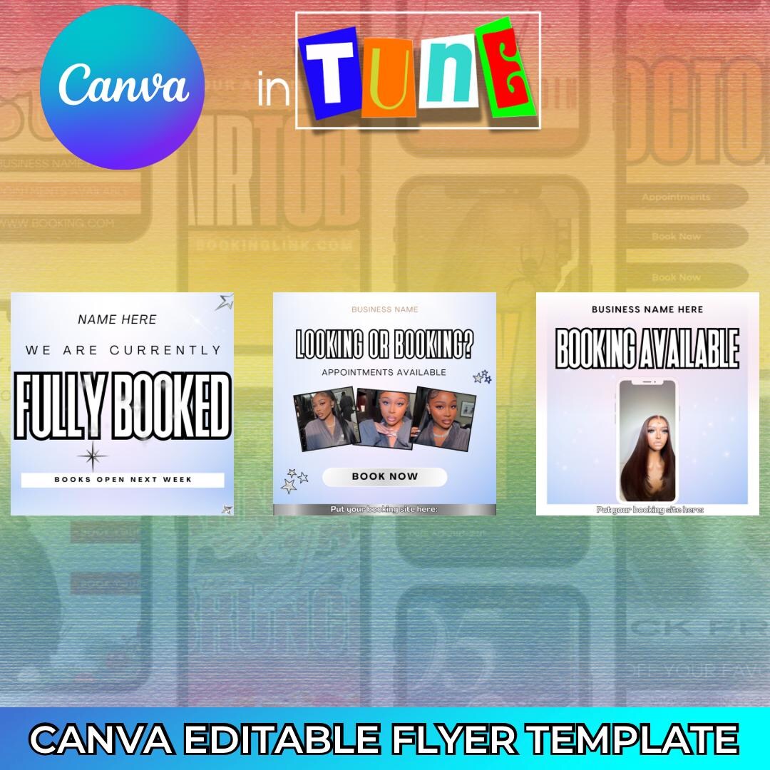 3 Bundle Flyer, DIY Flyer Template Design, Booking Flyer, Appointment ...