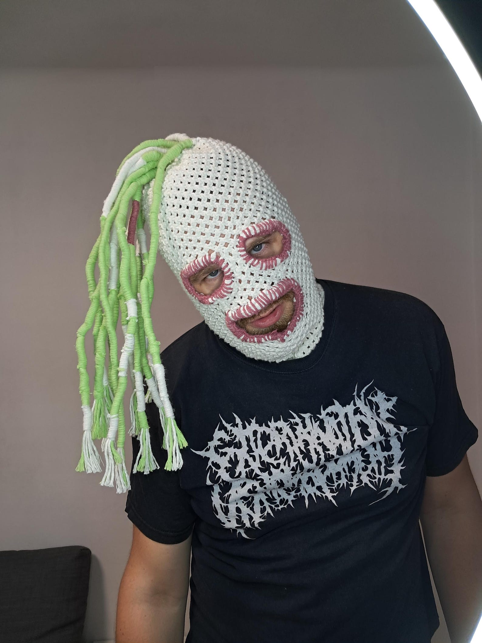 Knitted Corey Taylor Mask From Slipknot. Balaclava With Dreadlocks of ...