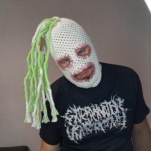 Knitted Corey Taylor Mask From Slipknot. Balaclava With Dreadlocks of ...