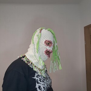 Knitted Corey Taylor Mask From Slipknot. Balaclava With Dreadlocks of ...