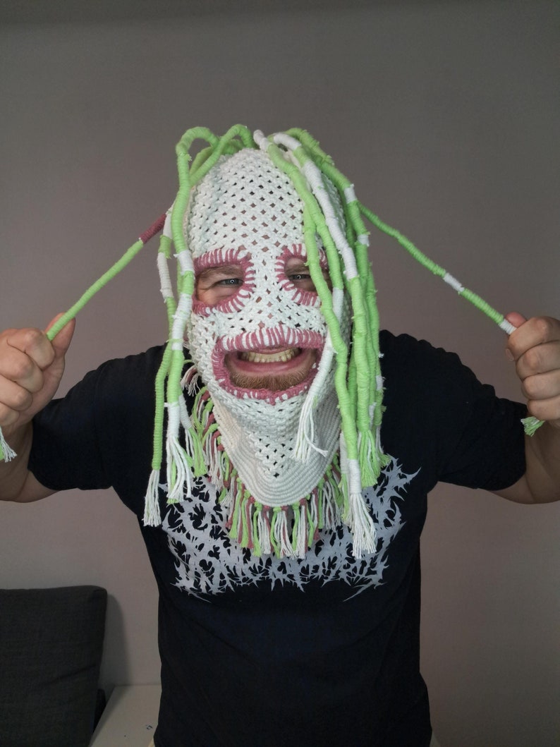 Knitted Corey Taylor Mask From Slipknot. Balaclava With Dreadlocks of ...