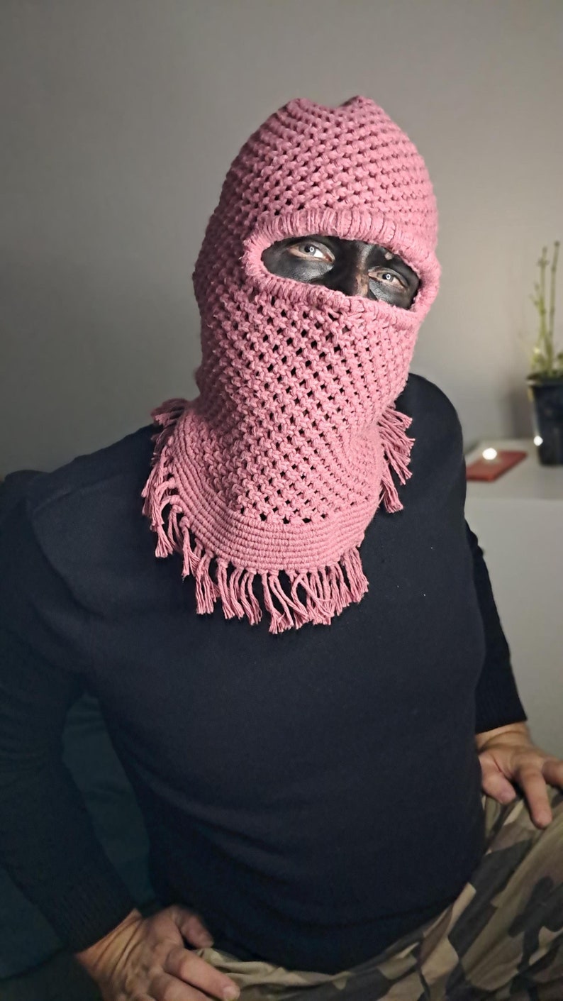 Pink Ski Mask 1 Hole. Сustom Warm Pink Unisex Balaclava: Stylish Cold ...