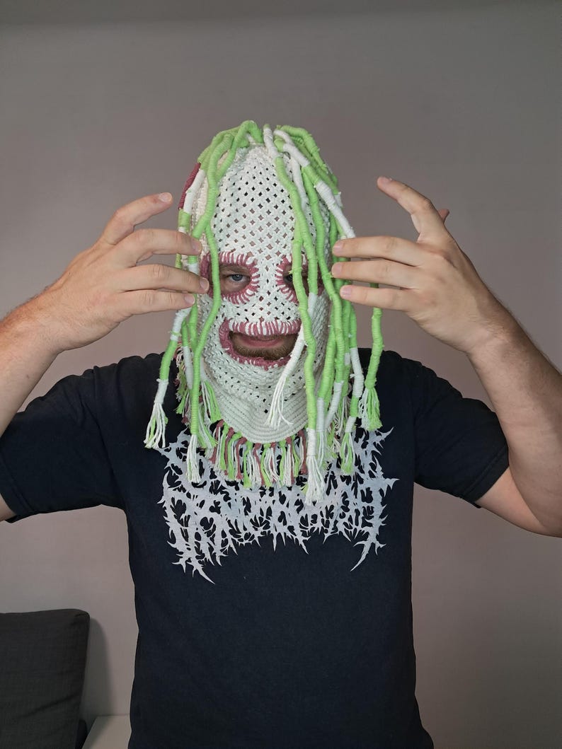 Knitted Corey Taylor Mask From Slipknot. Balaclava With Dreadlocks of ...