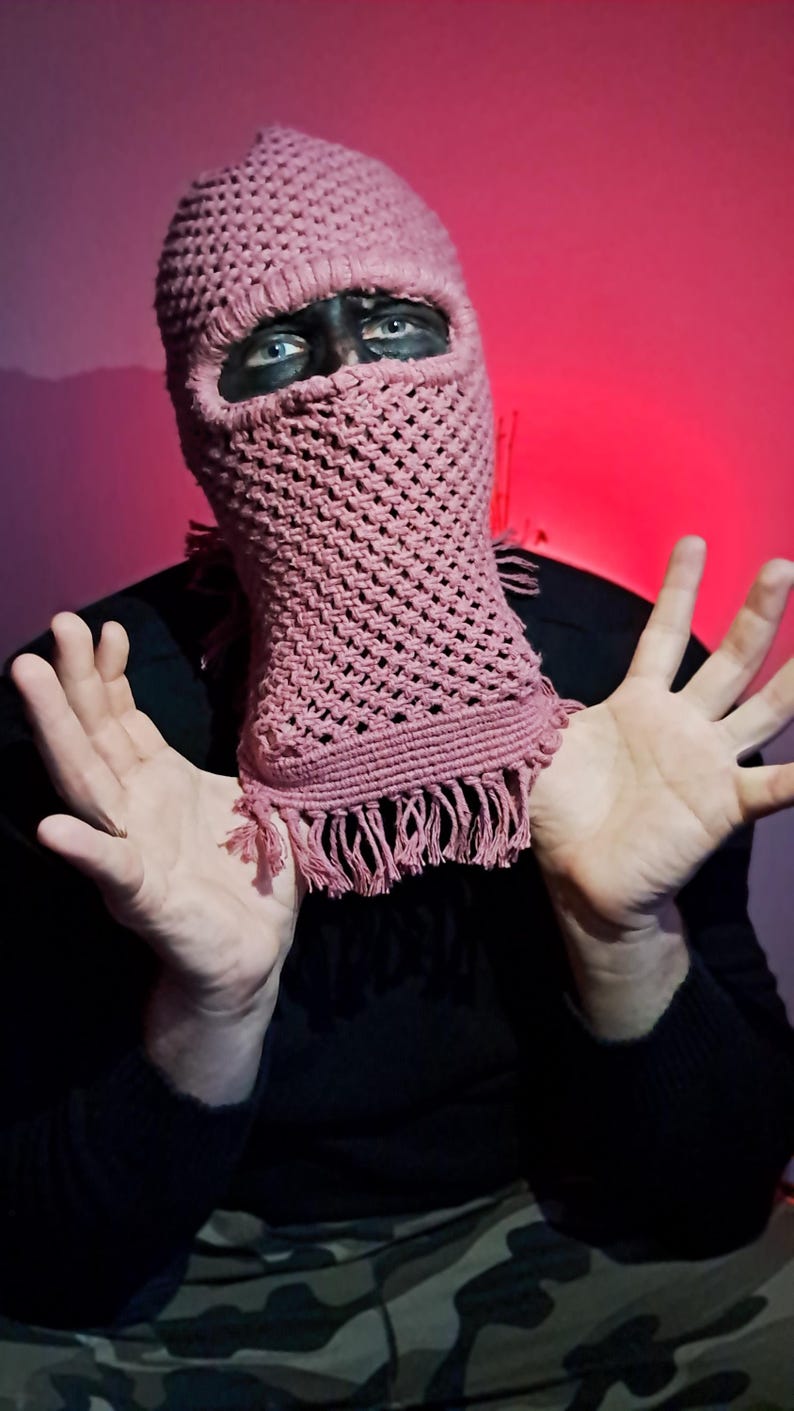 Pink Ski Mask 1 Hole. Сustom Warm Pink Unisex Balaclava: Stylish Cold ...