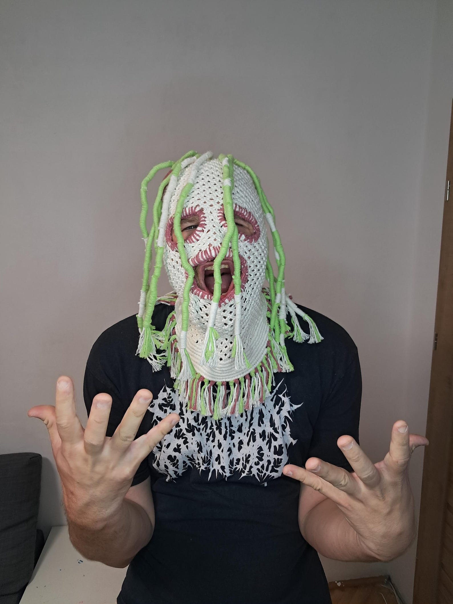 Knitted Corey Taylor Mask From Slipknot. Balaclava With Dreadlocks of ...