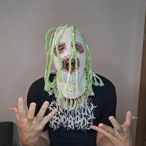 Knitted Corey Taylor Mask From Slipknot. Balaclava With Dreadlocks of ...