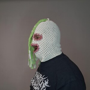 Knitted Corey Taylor Mask From Slipknot. Balaclava With Dreadlocks of ...