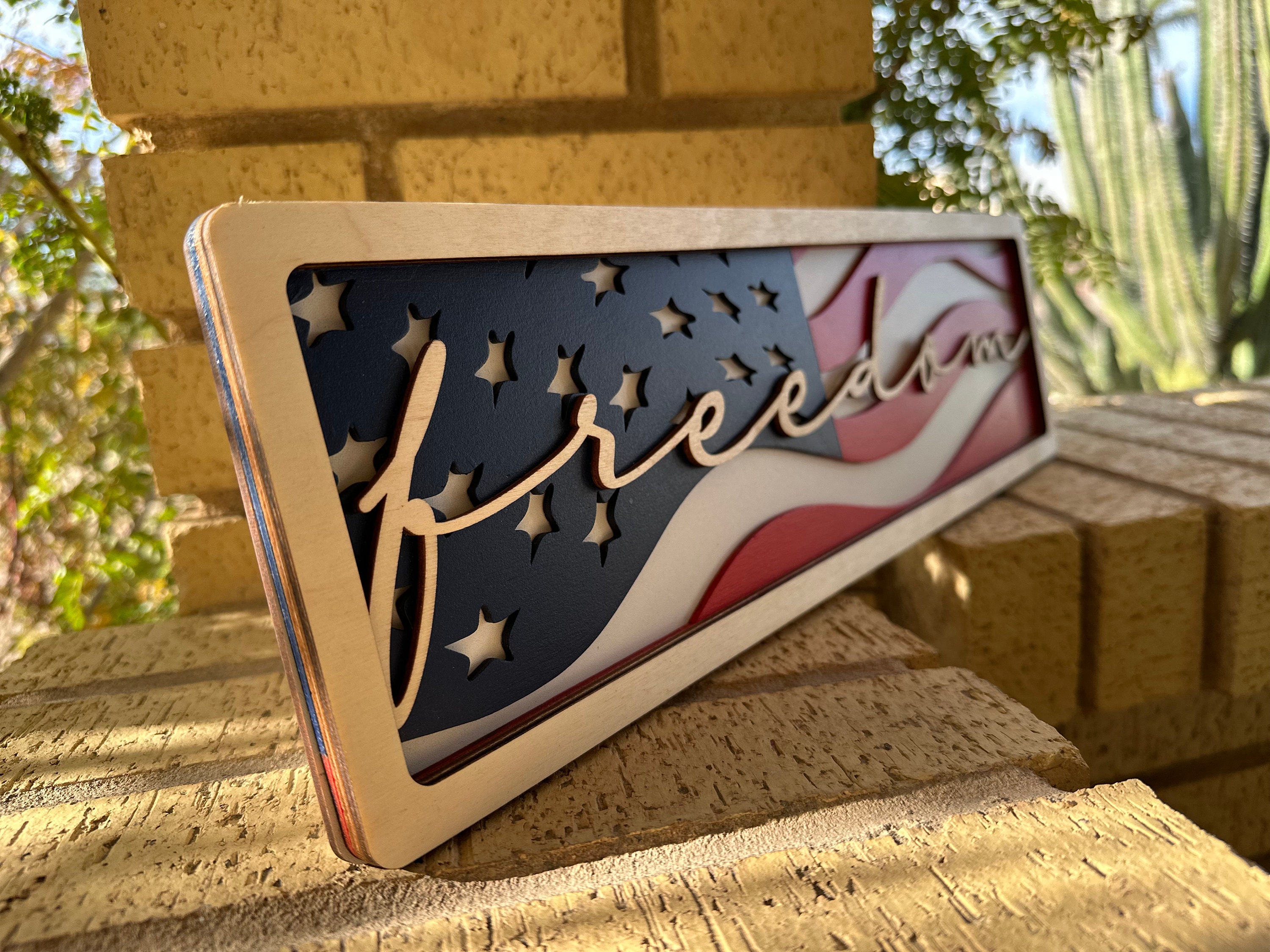 Freedom Flag Wall Hanging, Patriotic Sign, Patriotic Decor, 4th of July ...