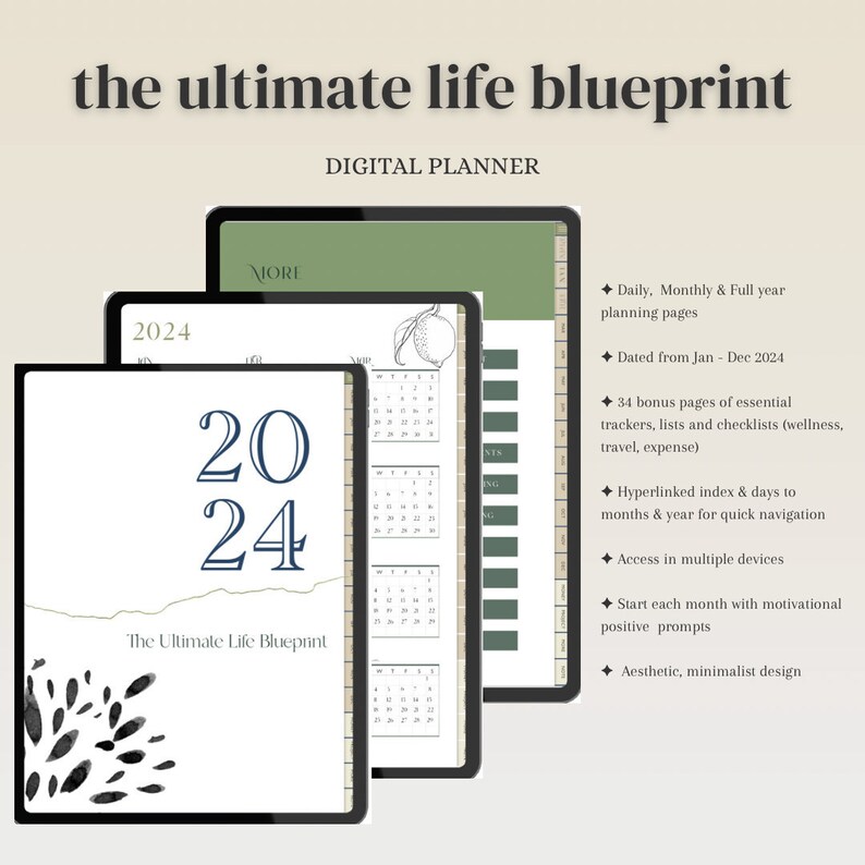 2024 the Ultimate Life Blueprint - BLUE (digital Planner) - Etsy