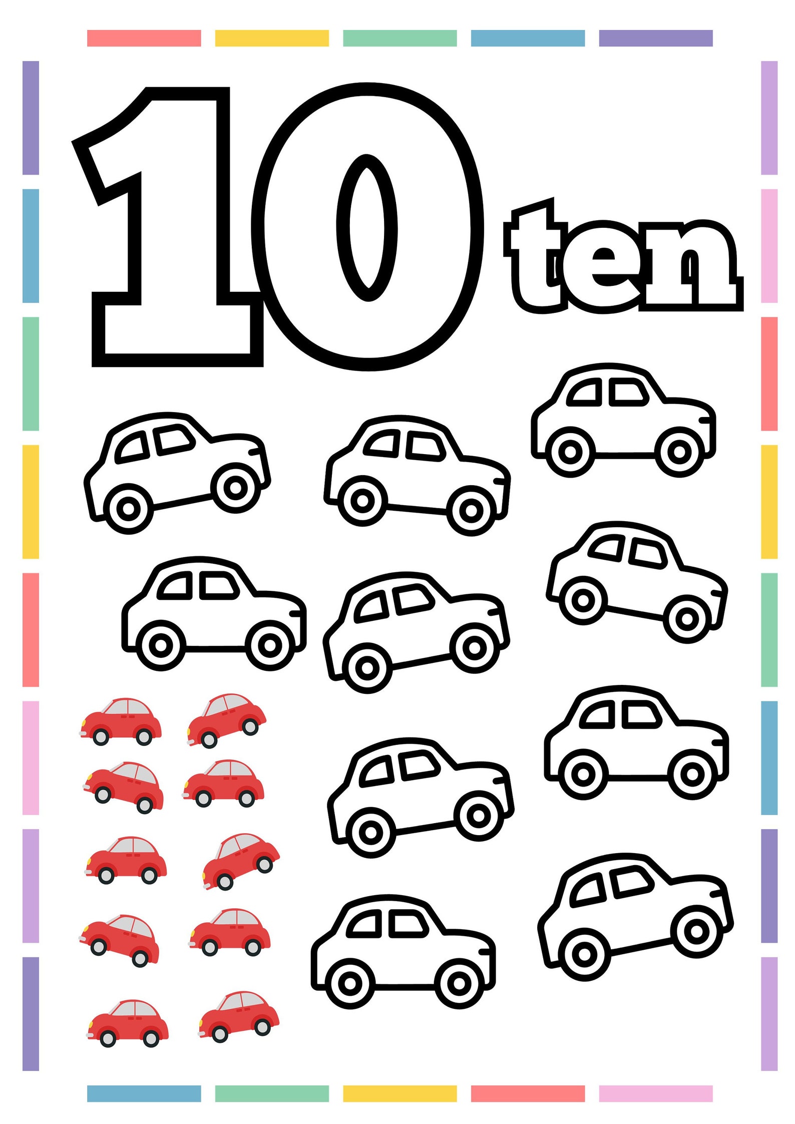 Printable Numbers 1-10 Colouring Pages Sheets for the Little Ones and ...