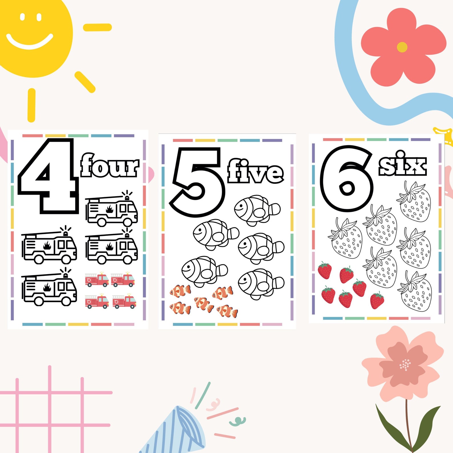 Printable Numbers 1-10 Colouring Pages Sheets for the Little Ones and ...