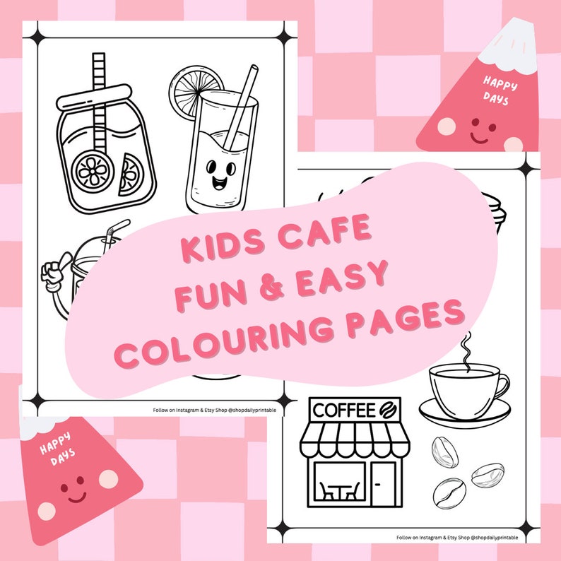 Kids Cafe Colouring Pages - 10 Pages of Fun - Etsy