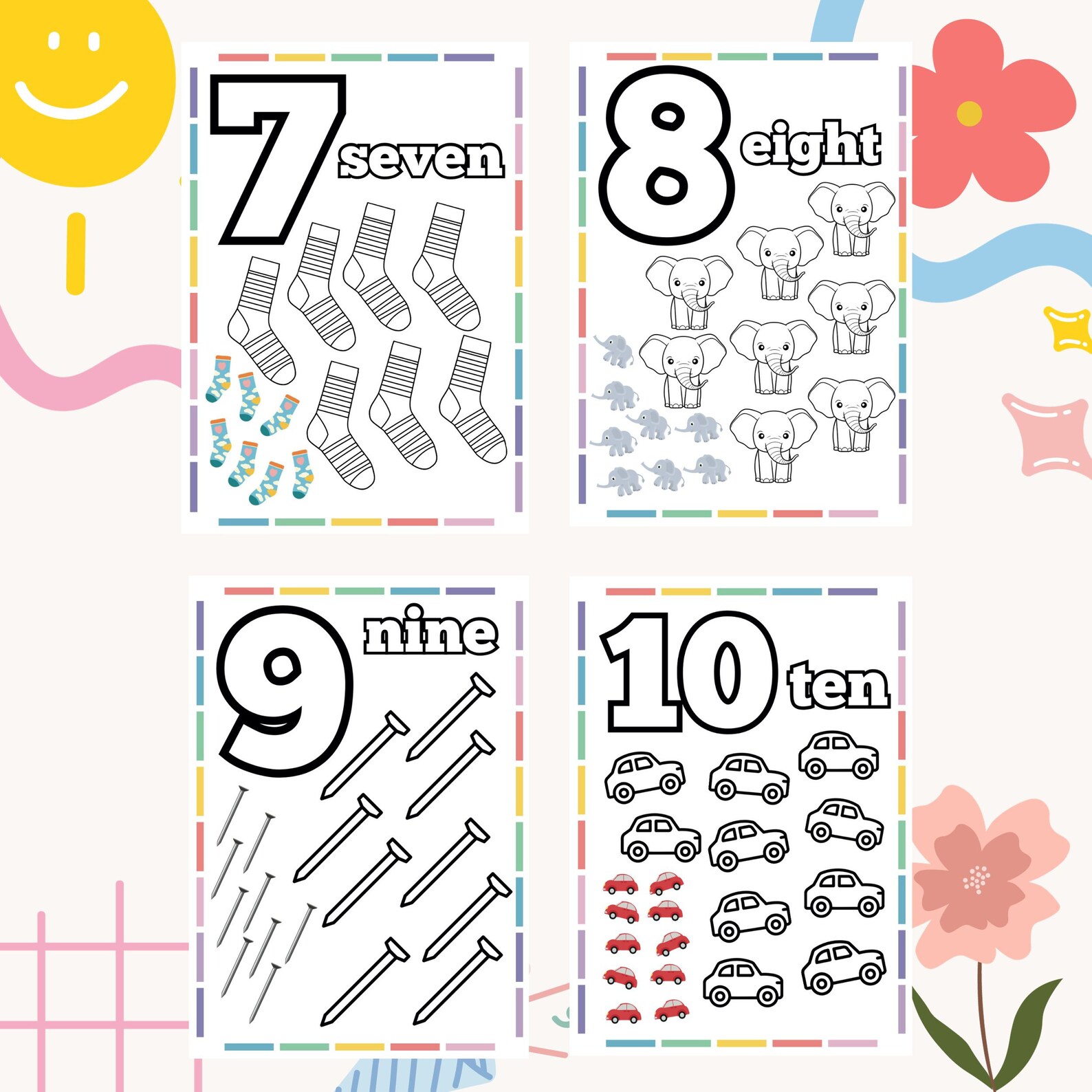 Printable Numbers 1-10 Colouring Pages Sheets for the Little Ones and ...