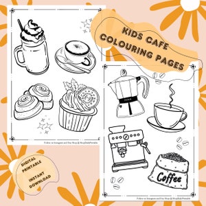 Little Kids Cafe Coloring Pages, Coloring for Cafe, Coffee Shops, Kids ...