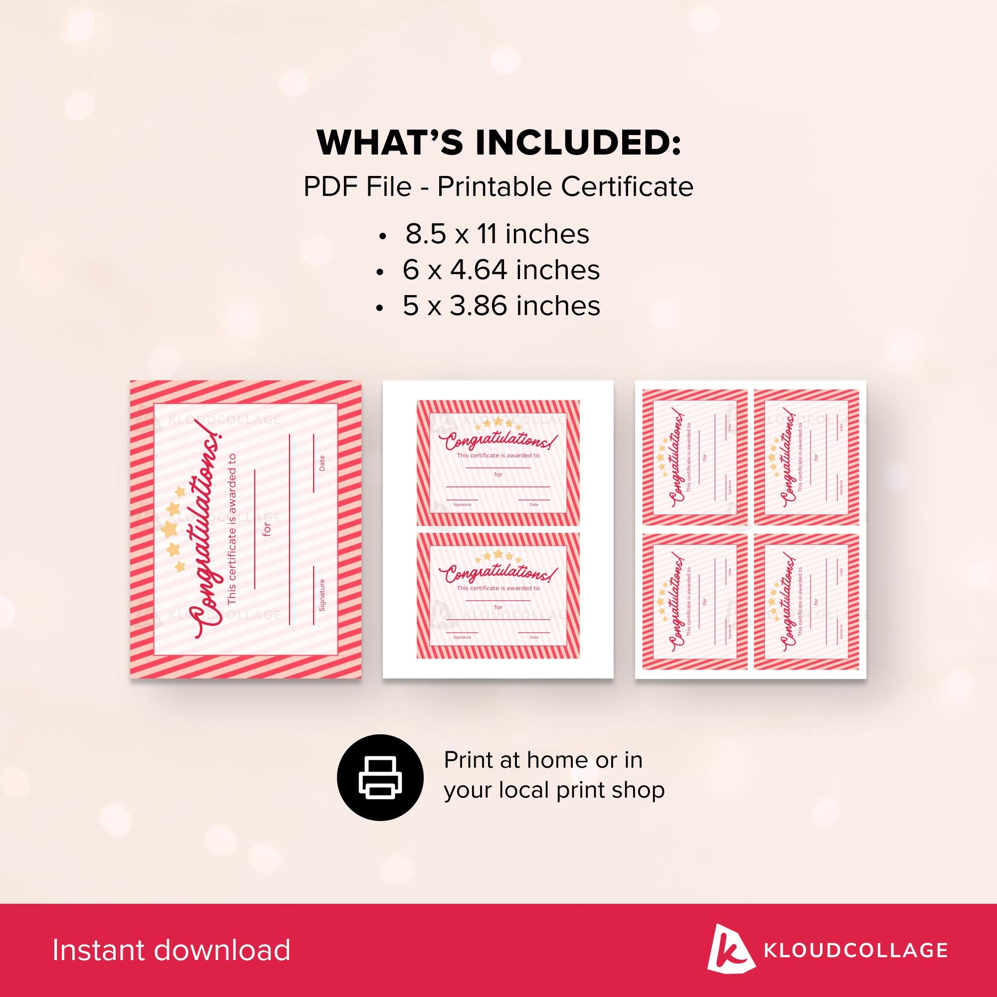 Printable Christmas Certificate, Xmas Party Award, Holiday Certificate ...