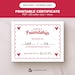 Printable Best Friend Certificate, Cute Friendship Award Template, Fun ...