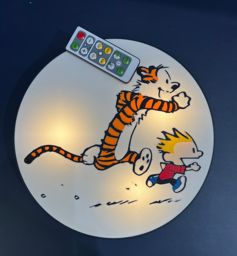 Calvin & Hobbes, Running - Light Box - Etsy