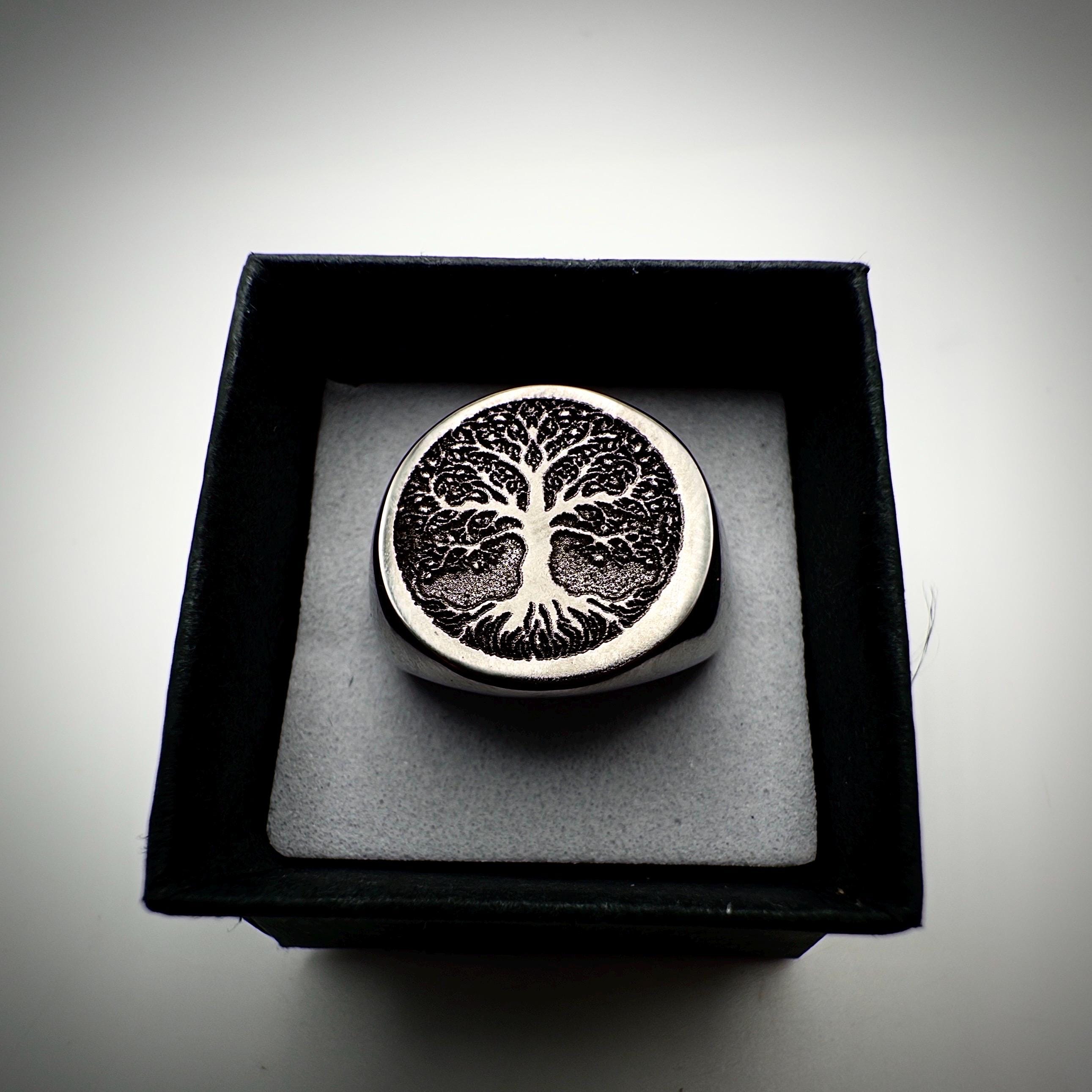 Tree of Life Stainless Steel Signet Ring - Etsy