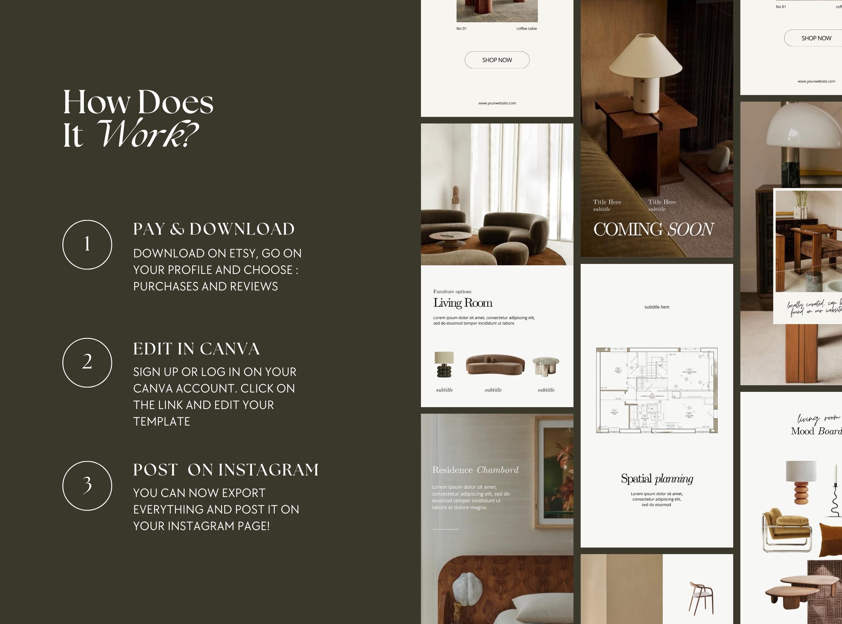 Interior Design Stories Templates, Home Design Social Media Templates ...