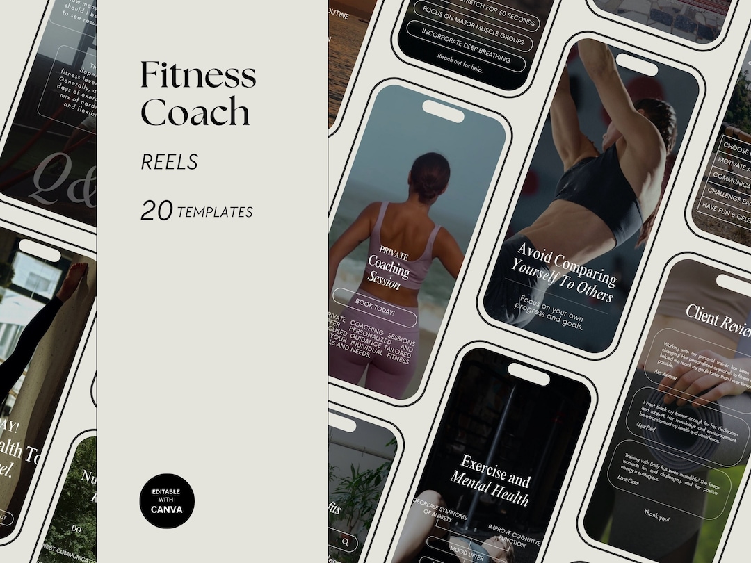 Personal Trainer Canva Template, Fitness Reels, Coaching Templates ...