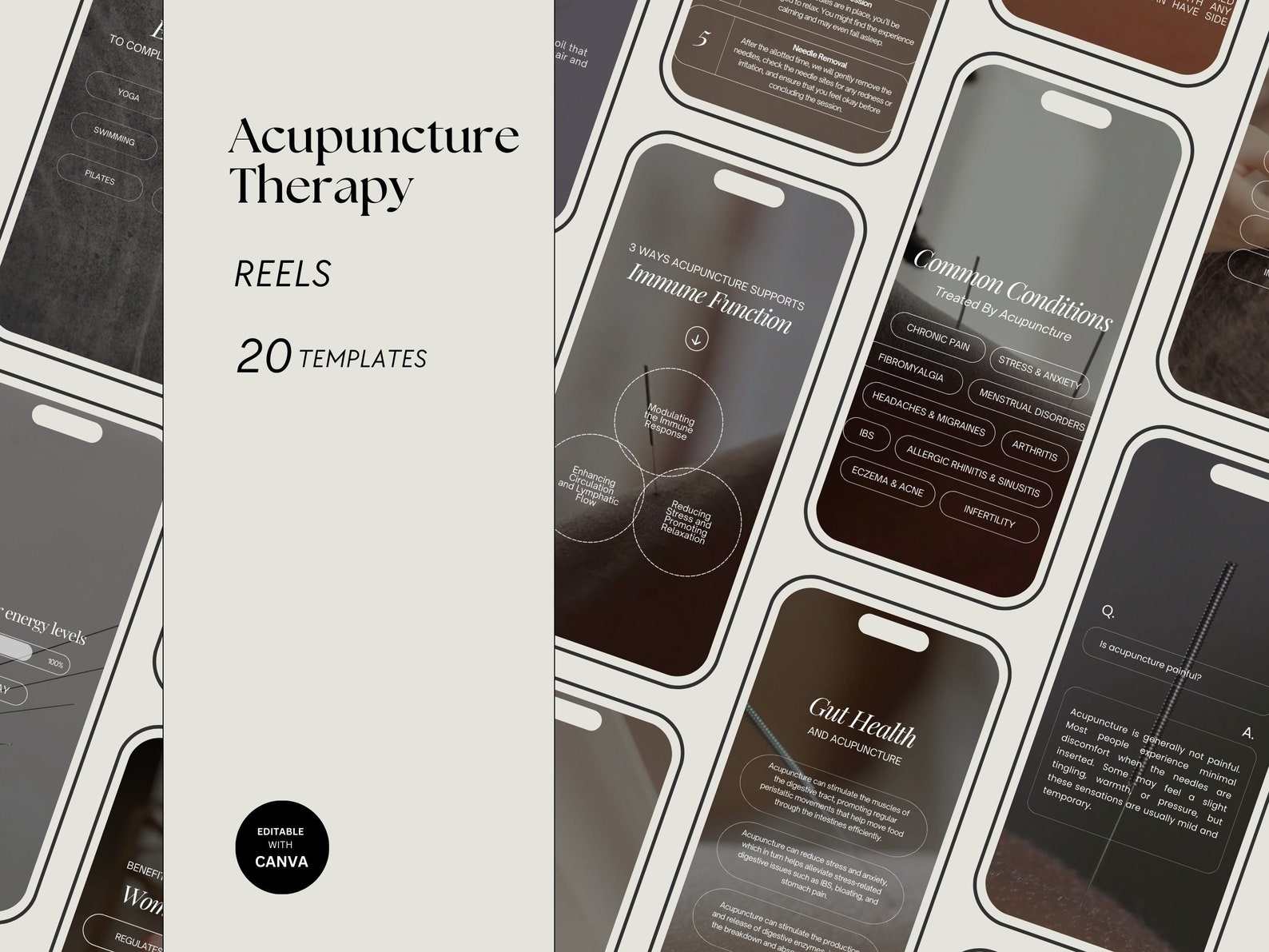 Acupuncture Therapy Reels: 20 Canva Templates (digital Download) - Etsy