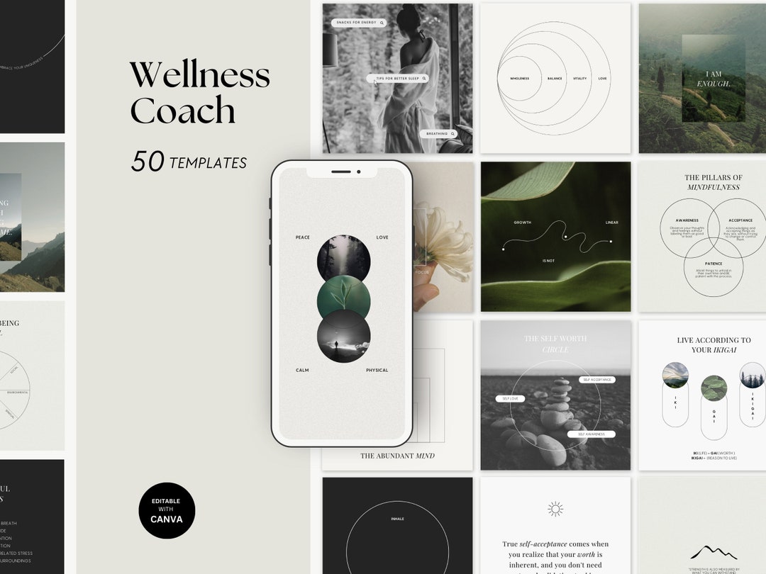 Wellbeing Coach Instagram Templates, Life Coach Social Media, Wellness ...