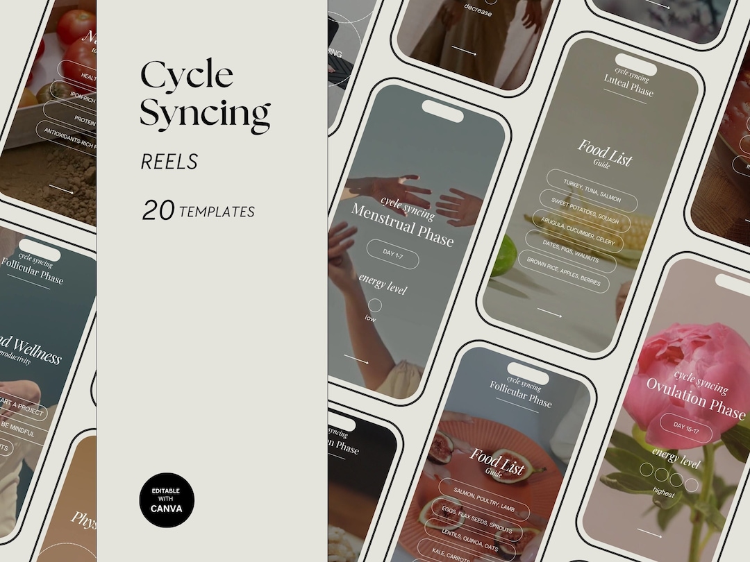 Cycle Syncing Instagram Reels: Health & Wellness Templates (canva) - Etsy