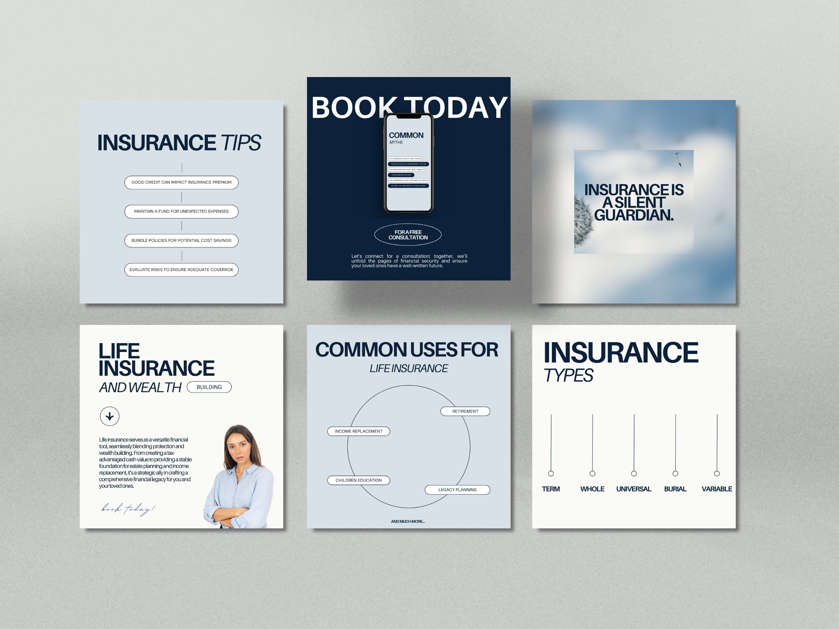 Life Insurance Instagram Templates: Agent Marketing Post Branding Kit ...