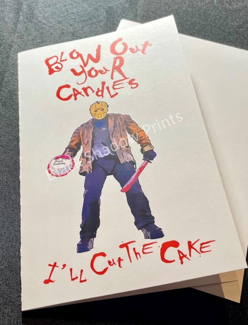 Horror Birthday Card - Jason I'll Cut the Cake - Etsy